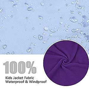 YINGJIELIDE Girl's Waterproof Ski Jackets,Kids Warm Winter Snow Coat,Fleece Lined Hooded Outerwear,Snowboarding Windproof Lilac 9-10 Years