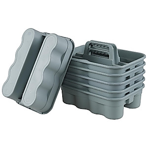 Zopnny Multiuse Caddy Organizer with Handle, Plastic Shower Caddy Basket, Divided Storage Tote Holder for Bathroom, Shower, Cleaning, Kitchen, Office, Dorm (6-Pack)