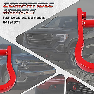 Pair of Front Tow Hooks Compatible with 2007-2019 Chevy Silverado GMC Sierra 1500 2019 Chevy Silverado GMC Sierra 1500 LD Replace OE Number 84192871