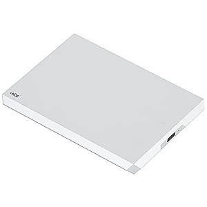 LaCie Mobile Drive, 2 TB , External Hard Drive HDD – Moon Silver, USB-C USB 3.0, With Rescue Services (STHG2000400)