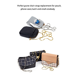 Small Square Copper Purse Shoulder Cross Body Handbag Bag Chains Strap Replacement(Silver, 47'')