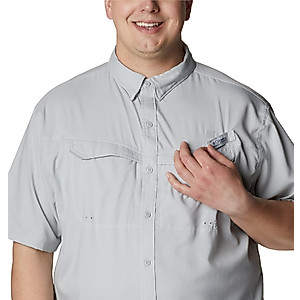 Columbia Men's Low Drag Offshore Short Sleeve Shirt, UPF 40 Protection, Moisture Wicking Fabric T-Shirt,Cool Grey,XX-Large