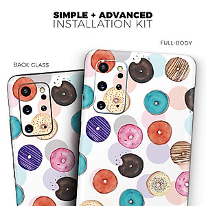 DesignSkinz The Colorful Donut Overlay Protective Vinyl Decal Wrap Skin Cover Compatible with The Samsung Galaxy S20 (Screen Trim & Back Glass Skin)