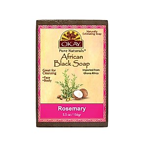 OKAY Pure Naturals AFRICAN BLACK SOAP ROSEMARY 5.5oz / 156gr