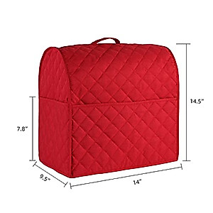 Stand Mixer Cover compatible with Kitchenaid Mixer, Fits All Tilt Head & Bowl Lift Models with 3 Organizer Bag for Accessories. (Red, For Tilt Head 4.5-5 Quart)