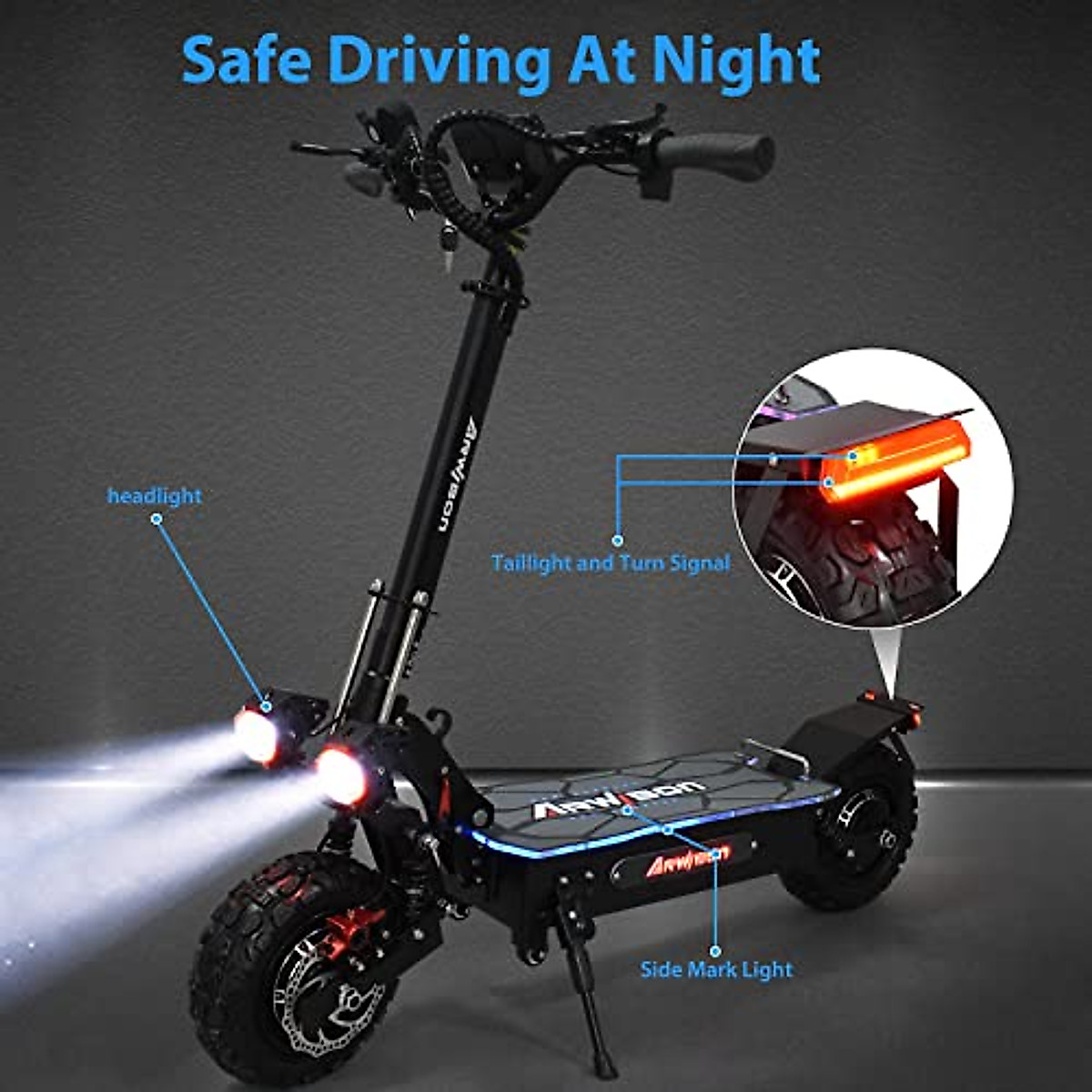 Electric Scooter Adults, Escooter with 5600W Powerful Dual Motor, 47mph Max Speed, 60V 27Ah Battery, 50 Miles Long Range, 11” Inner Tubeless Tire Folding Sport Kick Scooter (Q06-without seat)