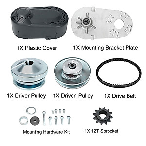 BLACKHORSE-RACING 1" Go Kart Torque Converter CVT Comet Clutch Replaces Comet TAV2 219554A Manco Go Karts 12T #35 Chain Drive Belt Fits Engines with a 1" Straight Crankshaft