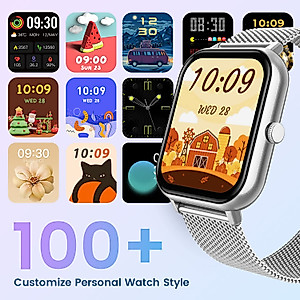Smart Watch for Men Women Fitness: 1.83 Inch Bluetooth Call Smartwatch with Blood Oxygen Blood Pressure Monitor Compatible with Android Ios 100+ Sports Mode Heart Rate Monitor Step Counter IP67 Watch