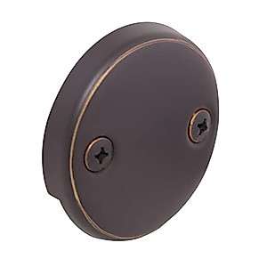 Lift and Turn Bath Drain Plug Kit with Two-Hole Overflow Faceplate, Oil Rubbed Bronze