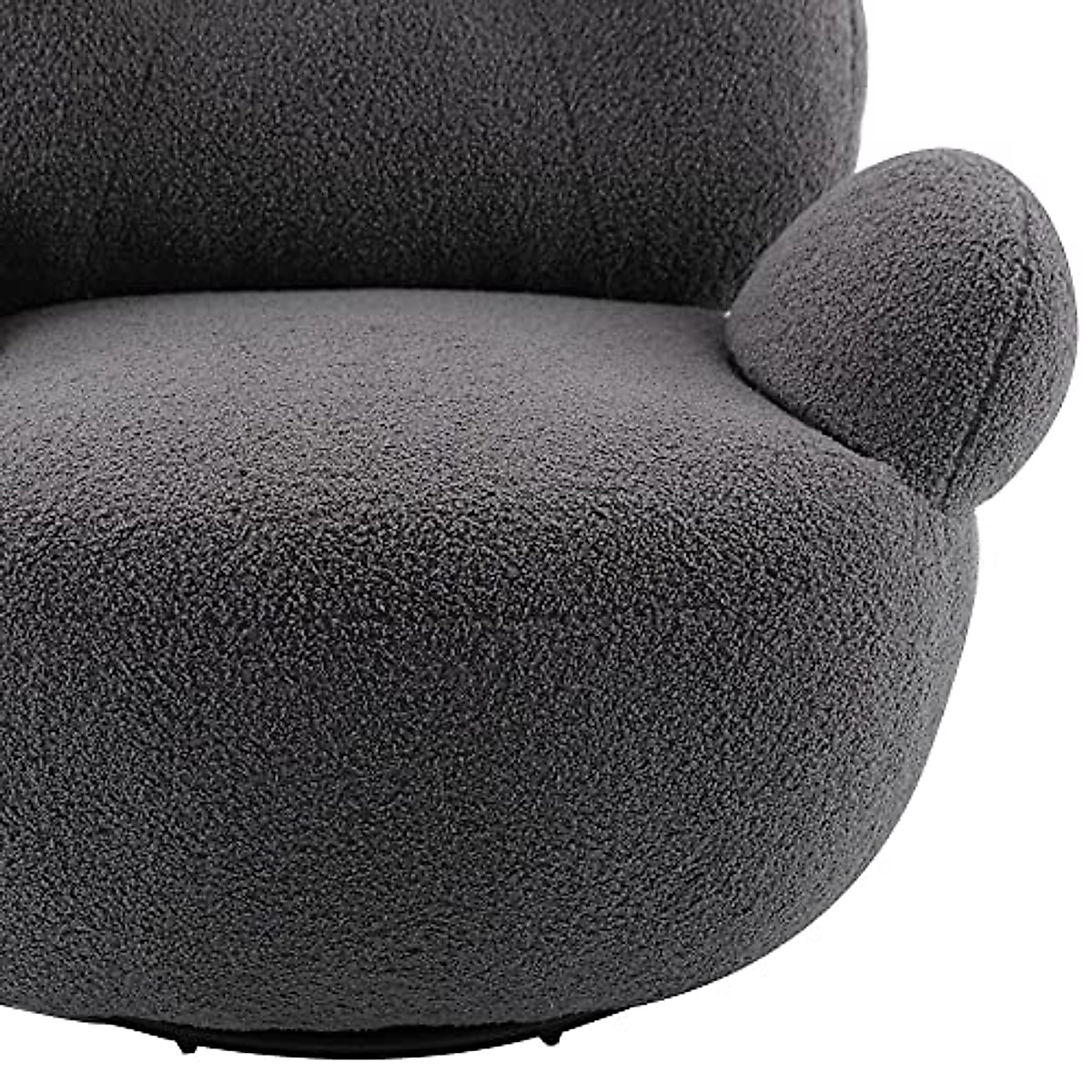 HAUSHECK Swivel Barrel Chair, Black