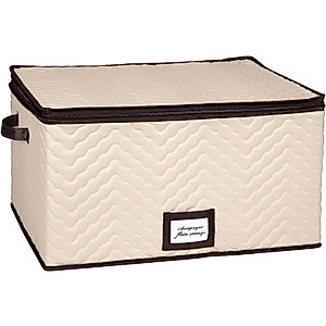 Hold N Storage Set of 2 Wine Glass Storage with dividers - Each Holds 12 standard size wine glasses up to 10" H - Stemware Storage Case, Durable Quilted Glasses Storage Organizer With Carry Handles