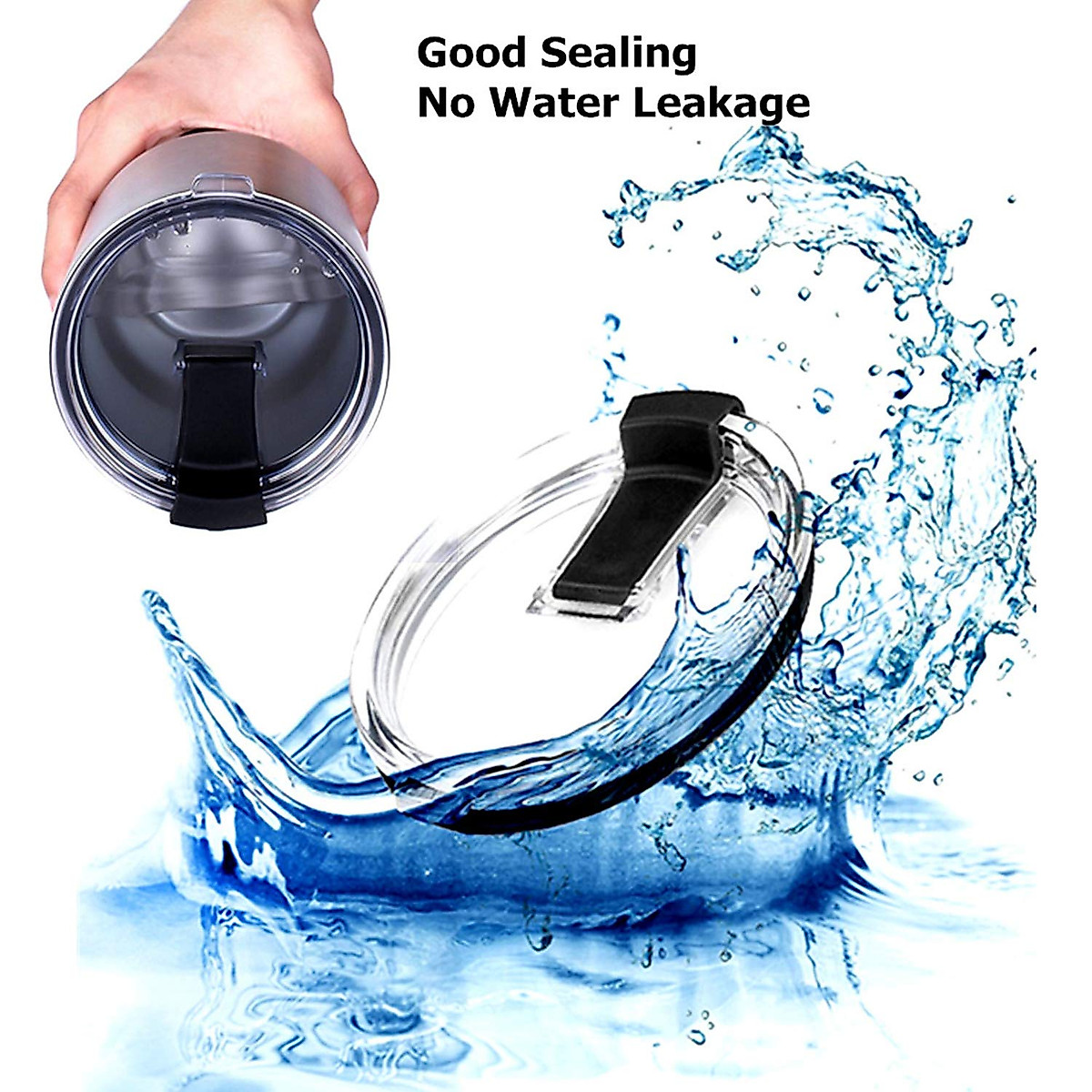 Accfore 4 Pack Replacement Lids for Yeti Tumblers,30 oz Tumbler Lids,Spill Proof Lids for Yeti Tumblers,Tumbler Lid for Yeti Tumbler 30 oz,Tumbler Lids 30 oz Replacement Lid,Black