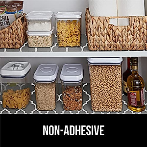 Gorilla Grip Drawer and Shelf Liner for Cabinet, Slip Resistant Non Adhesive Protection for Kitchen, BPA Free Smooth Surface Plastic Liners for Cabinets, Bathroom Cupboard Drawers, 12x20, White Gray