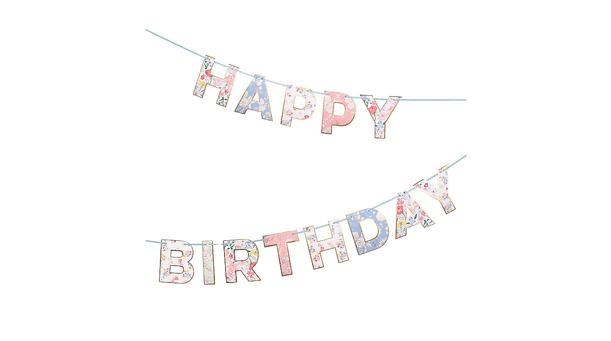 Meri Meri English Garden Birthday Banner - 6' Garland