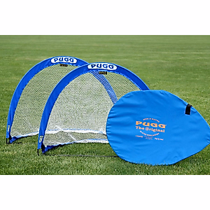 PUGG 4 Foot Pop Up Soccer Goal - Portable Training Futsal Football Net - The Original Pickup Game Goal (Two Goals & Bag)