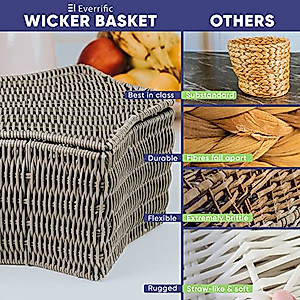 Star-Shaped Gray Wicker Basket with Lid, 10''L x 10''W x 6''H, basket with lid decorative storage, rattan storage basket with lid, decorative basket with lid, woven baskets for storage, small basket