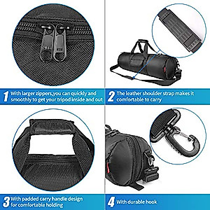 HEMMOTOP Tripod Carrying Case Bag 25.6x7x7in/65x18x18cm Heavy Duty with Storage Bag and Shoulder Strap Padded Carrying Bag for Light Stands, Boom Stand, Tripod,Mic Stand and Tent Pole