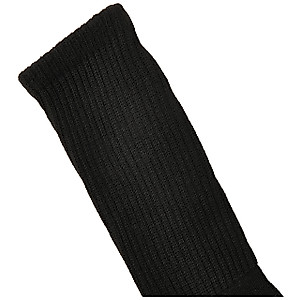 Gildan Men's Polyester Half Cushion Crew Socks, 12-Pairs, Black, Shoe Size: 6-12