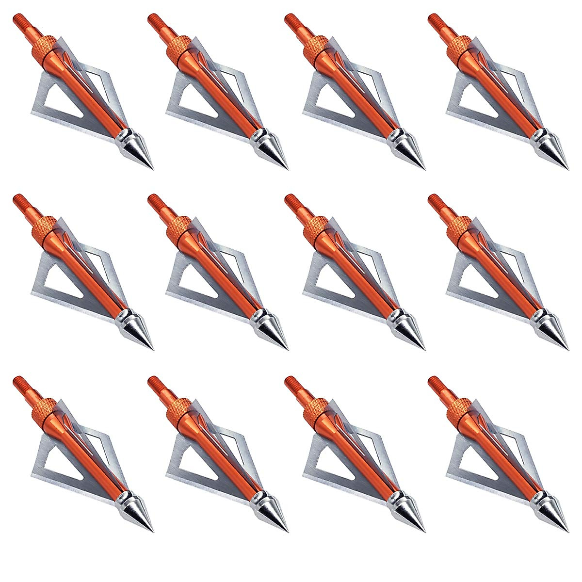 maifield 125 Grain 3 Fixed Blade Bowhunting Broadheads 12 Pcs 1 1/4 Cutting Diameter Screw-in Archery Hunting Head Arrow Tip Crossbows and Compound Bow Arrows (125 Grain 12PK)