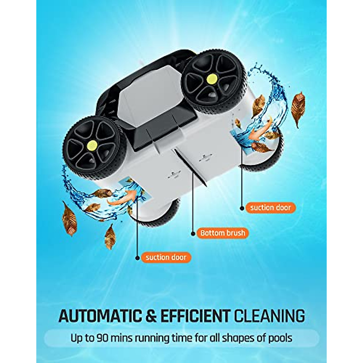 FIILPOW Automatic Pool Cleaner & 100 FT Garden Hose Reel