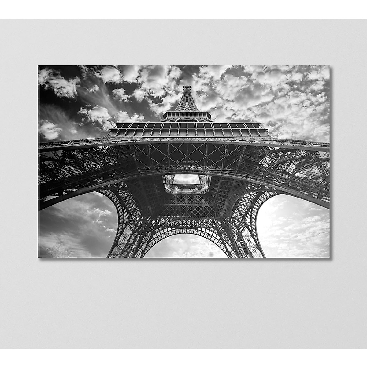 Eiffel Tower in Black White Canvas Print 3 Panels / 36x24 inches