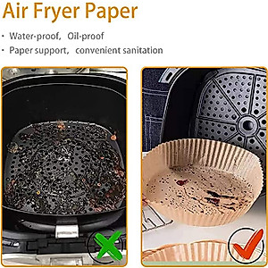 BINGLALA 100PCS Air Fryer Disposable Paper Liner, Round Liners, Oil-Proof, Water-Proof Parchment for Baking,No- Stick Food Grade liners Roasting Microwave (100pcs & 7.9in)