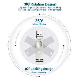 BANGGU Flash Drive 512GB, USB Memory Stick External Storage Thumb Drive Compatible with Phone, Pad, Android, PC and More Devices (Silver)