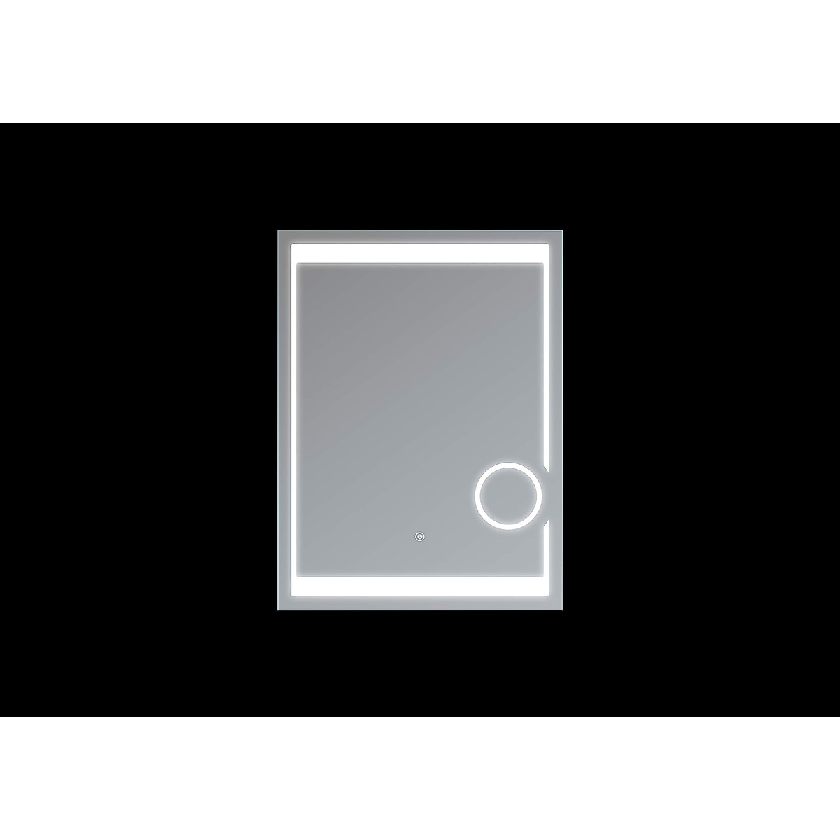 LED Backlit Illuminated Mirror 24". Wall Mounted for Bathroom, Makeup. Hardwired and Easy to Install. Bright White Light 20w Behind Rectangular Inset Frosted Glass for Flattering Glow