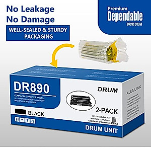 HL-L6400DW Drum Unit DR890 DR-890: 2 Pack DR-890 DR890 Drum Unit Replacement for Brother DR890 HL-L6250DW L6400DW L6400DWT MFC-L6750DW L6900DW Printer Ink
