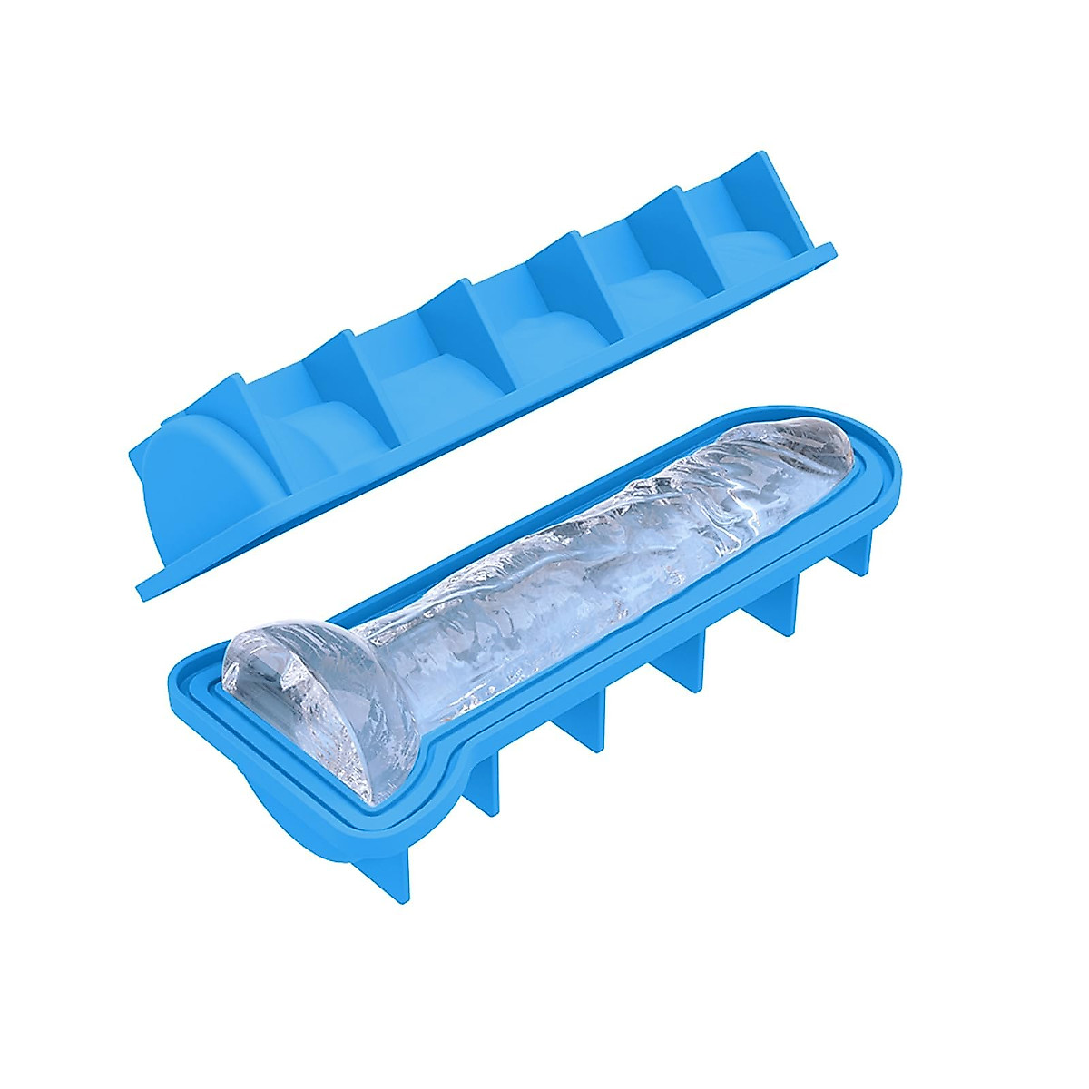 Silicone Ice Cube Mold Tray: Unique, Fun Shapes for DIY Ice Blocks. Chill Cocktails, Whiskey, Juices, Tea, Coffee. Essential Tool for Home Bars & Kitchens. Enjoy Chilled Drinks (Blue)