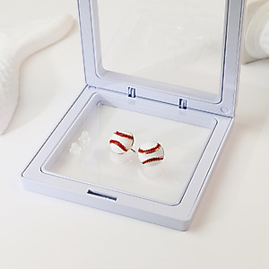 SmileBelle Baseball Earrings for Women, Sterling Silver Baseball Stud Earrings for Baseball Mom Hypoallergenic Sports Earrings for Sport Fans Baseball Party Jewelry or Birthday Gifts