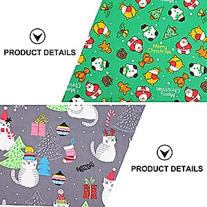 ARTIBETTER Quilted Fabric 13pcs Xmas Patchwork Fabric Christmas Santa Snowman Reindeer Elk Pattern Square Cloth Bundle Holiday Sewing Craft Supplies for Children Kids Fabrics