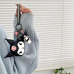 Gtinna for AirPod 3 Case Cover 2021,3D Unique Design Cute Cartoon Character Fashion Kawaii Anti-Fall Soft Silicone Case with Funny Keychain for Apple Airpods 3rd Generation Charging Case (Black)