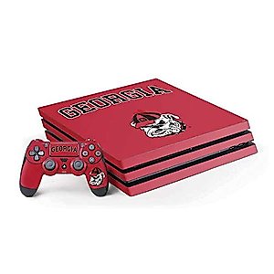 Skinit Decal Gaming Skin Compatible with PS4 Pro Console and Controller Bundle - Officially Licensed College Georgia Bulldogs Design