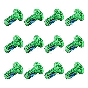 M5x10mm Bolts, Alloy Steel Bike Brake Disc Screw 12pcs for Mountain Bikes for Road (green)
