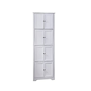 Kings Brand Furniture - Lyons 4-Tier 68" Corner Kitchen Pantry Storage Cabinet with 8 Doors, White