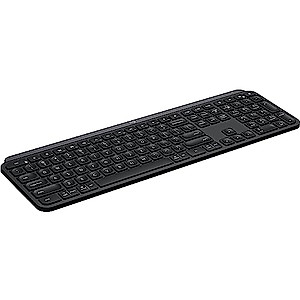 Logitech MX Keys Advanced Wireless Illuminated Keyboard, Tactile Responsive Typing, Backlighting, Bluetooth, USB-C, Apple macOS, Microsoft Windows, Linux, iOS, Android, Metal Build (Black)