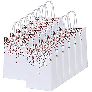 Cooraby 18 Pieces Paper Bags Bronzing Kraft Bag Hen Party Bags Bride Gift Birthday Bag with Handle for Wedding Parties Keepsake Night Celebrations (Color C)