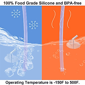 Replacement Straws for Thermos Funtainer 12 Ounce Bottle(F401), 8 Sets(8 pcs Silicone Sipper Straws, 8 pcs Silicone Straw stems and 2pcs Straw Cleaning Brushes)