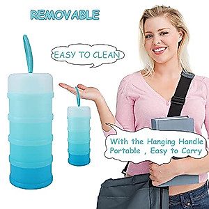 Accmor 2pcs Baby Milk Powder Formula Dispenser, Formula Dispenser On The Go, Stackable Formula Container for Travel, Non-Spill Baby Snack Storage Container, BPA Free