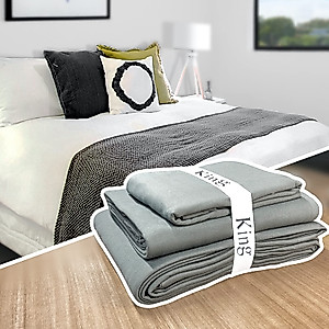 MINAYI 4 Pieces Sheet Keeper Closet Organization - Bed Sheets Set Storage Organizer -Linen Labels Sheet Organizer (King)