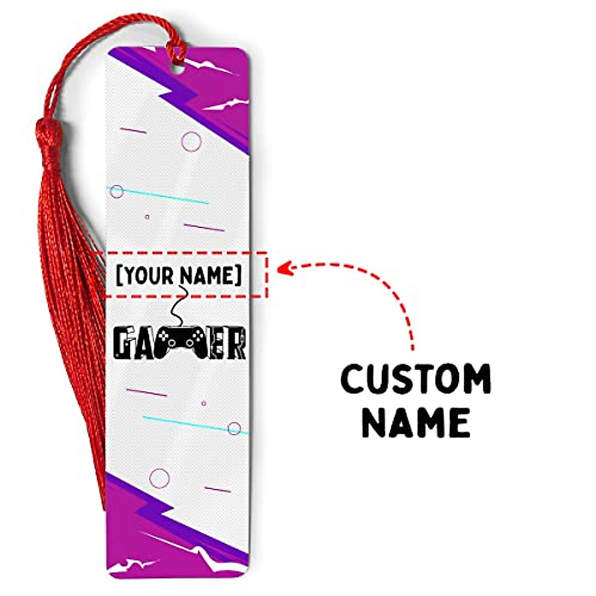 Personalized Bookmark, Customized Name Gamer, Console Video Game Bookmarks, Custom Metal Ruler Ornament Markers, Gifts for Book Lovers, Teen Boy Girl, Women Men On Birthday Christmas Day