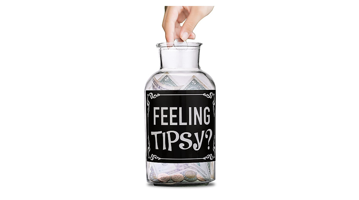 Stylish Glass Tips Jar for Bartenders and Musicians