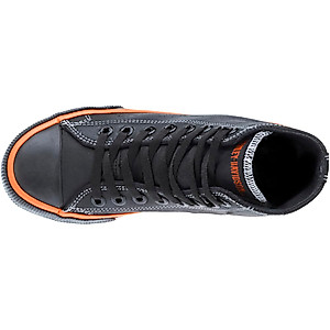 Harley-Davidson Footwear Men's Nathan Sneaker, BLK/Orange Vulcanized HI-TOP, 10