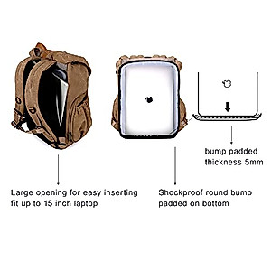 Camera Backpack, BAGSMAR DSLR Camera Bag Backpack, Waterproof Camera Backpacks for Photographers, Anti-Theft Photography Backpack with 15 Inch Laptop Compartment & Tripod Holder, Khaki