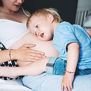 PPJew 7 Knots Evil Eye Bracelet Kabbalah Red String Bracelets Mommy and Me Bracelet Set Protection Amulet for Boys & Girls Daughter Mother Women Family