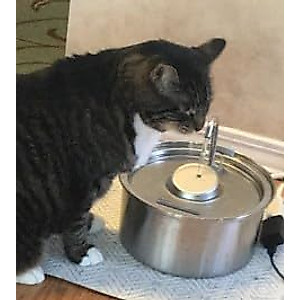 KOOGMOON Cat Water Fountain Stainless Steel, 108oz/3.2L Automatic Cat Fountain, Multi-Filtration, Easy to Clean, Ultra Silent Dog Water Dispenser for Cats, Dogs and Other Pets