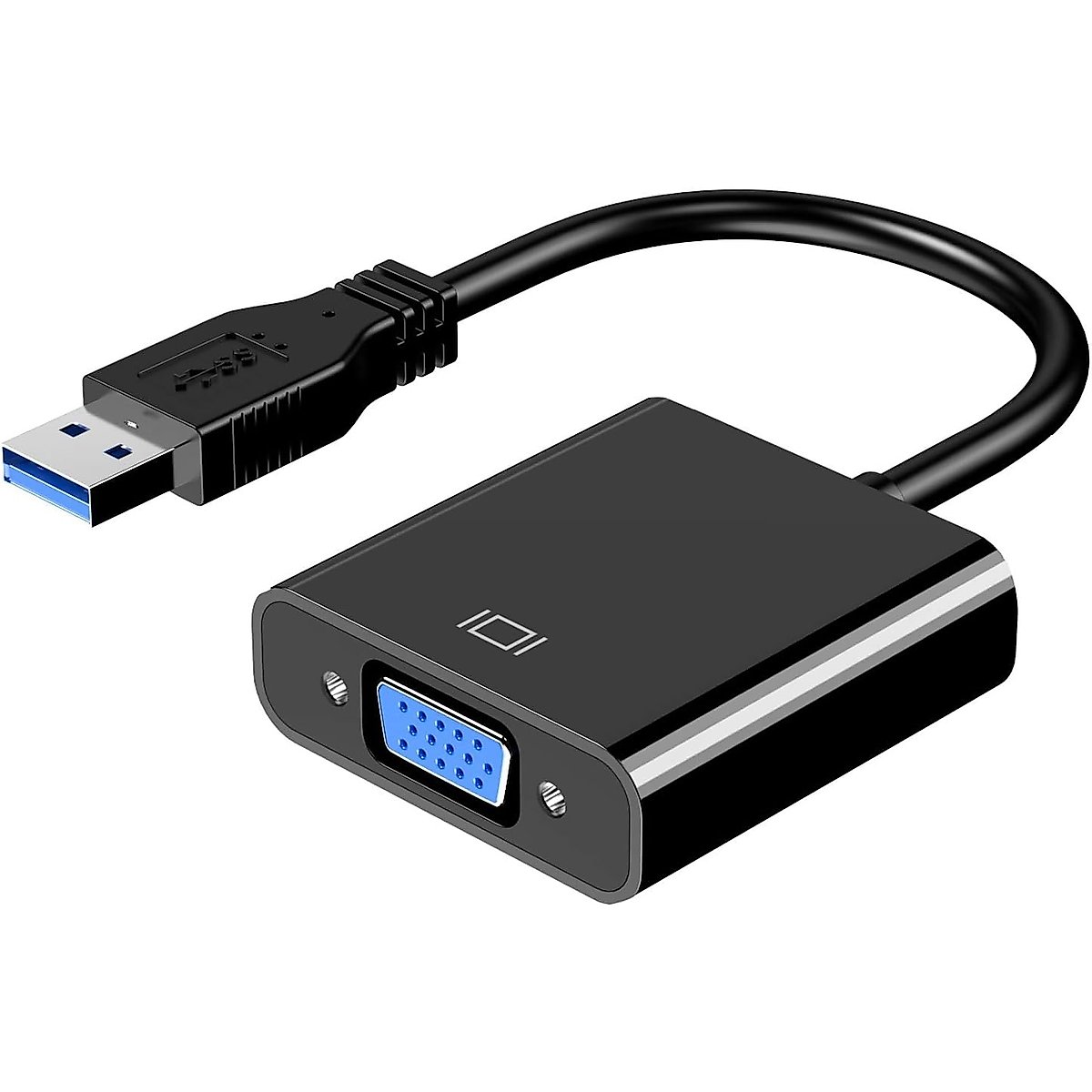 USB to VGA Adapter for Monitor, VGA to USB 3.0/2.0 Converter 1080P Multi-Display Video Cable for Laptop Desktop PC to Monitors, Projector, TV. (Not Support Chromebook,Windows 11 is not Supported,)