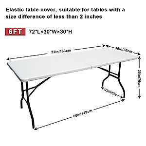 ABCCANOPY 30+ colors Spandex Table cover 6 ft. Fitted Polyester Tablecloth Stretch Spandex Tablecover-Table Toppers(Sky Blue)