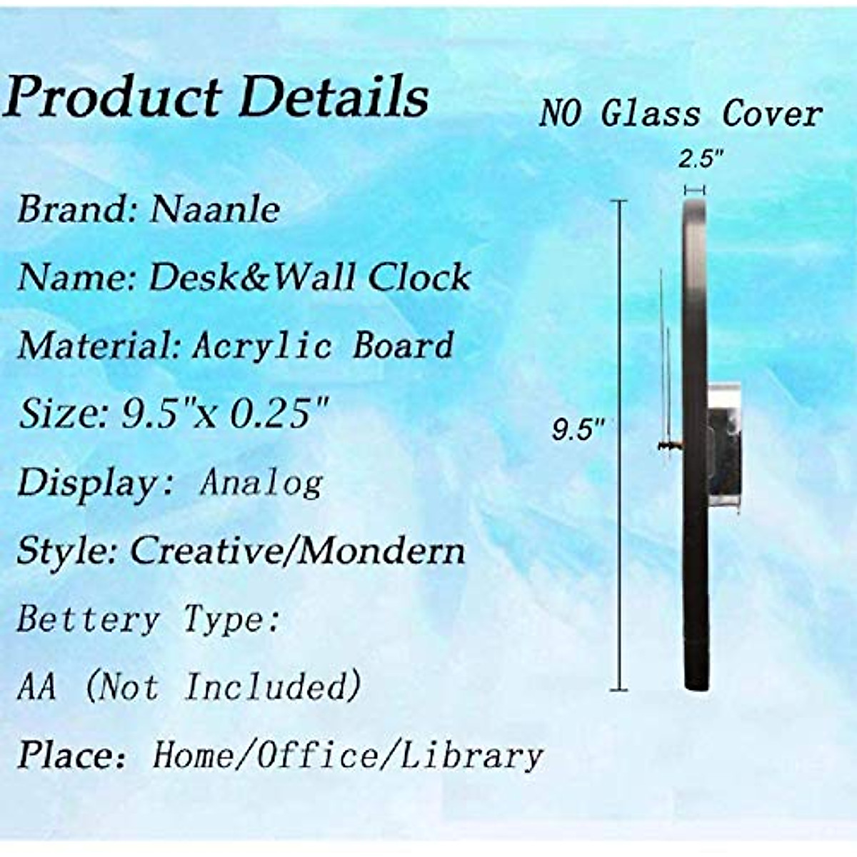 Naanle Cool Space Basketball Player Round Wall Clock, 9.5 Inch Silent Battery Operated Quartz Analog Quiet Desk Clock for Home,Office,School